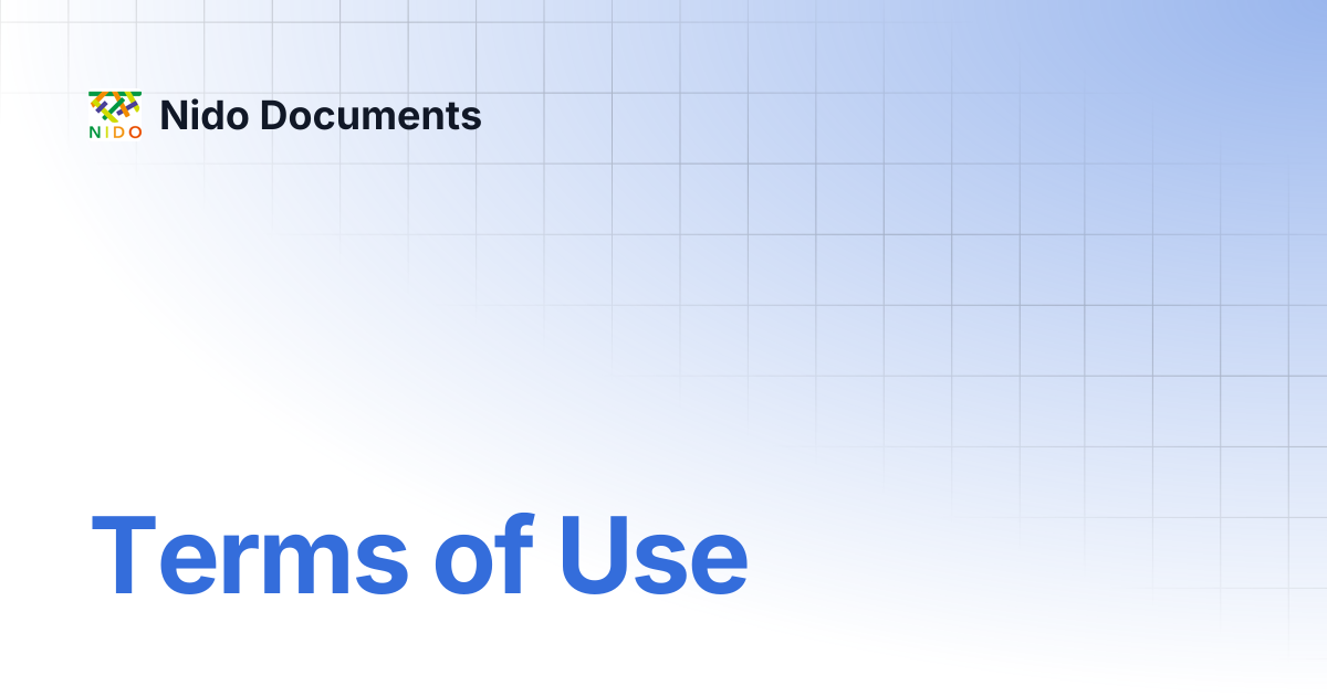 Terms of Use | Nido Documents